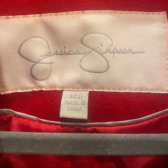 Jessica Simpson | Jackets & Coats | Jessica Simpson Red Peacoat | Poshmark